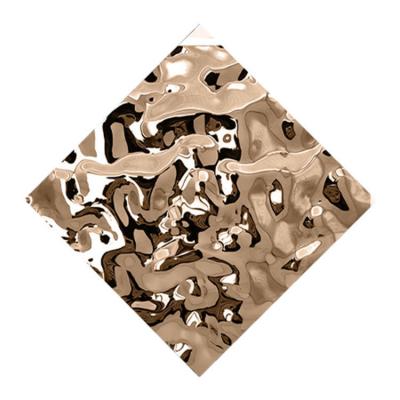 Cina L'ondulazione dell'acqua ha timbrato parete materiale della cicatrice della decorazione del rivestimento della lamiera sottile di acciaio inossidabile di PVD l'anti in vendita
