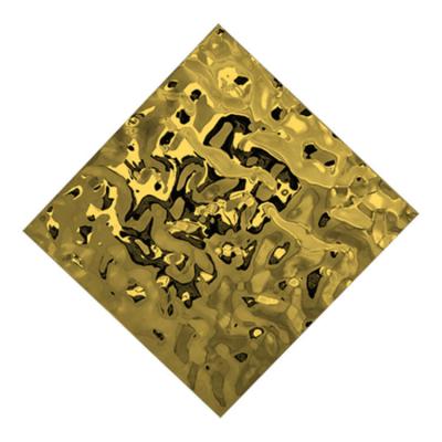 Cina pannelli per soffitti decorativi di colore personalizzabile di dimensione dello strato di acciaio inossidabile dell'ondulazione dell'acqua di colore dell'oro di 0.25mm in vendita