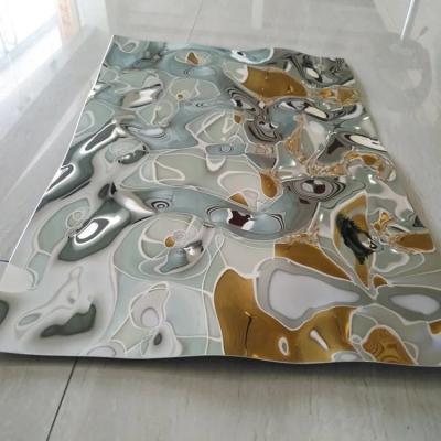 China Ss 304 Sheets Golden Stainless Steel Color Plate Ceiling Wall Water Ripple for sale