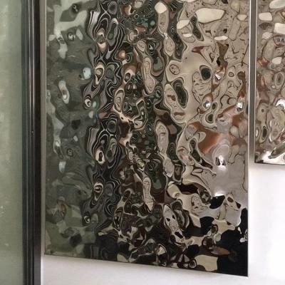 China Ss 304 Sheets Golden Stainless Steel Color Plate Ceiling Wall Water Ripple for sale