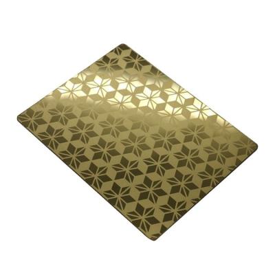 Cina Lo specchio ha inciso lo strato decorativo del rivestimento della parete dell'oro dello strato di acciaio inossidabile in vendita