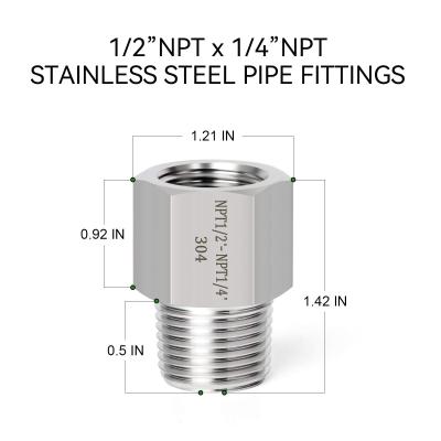 China Round Stainless Steel Pipe Fittings NPT Reducing Cast Pipe Adapter Fitting for sale