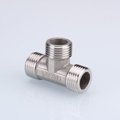 China Size 10mm Stainless Steel Pipe Fittings 201 Threaded T Pipe Fitting for sale