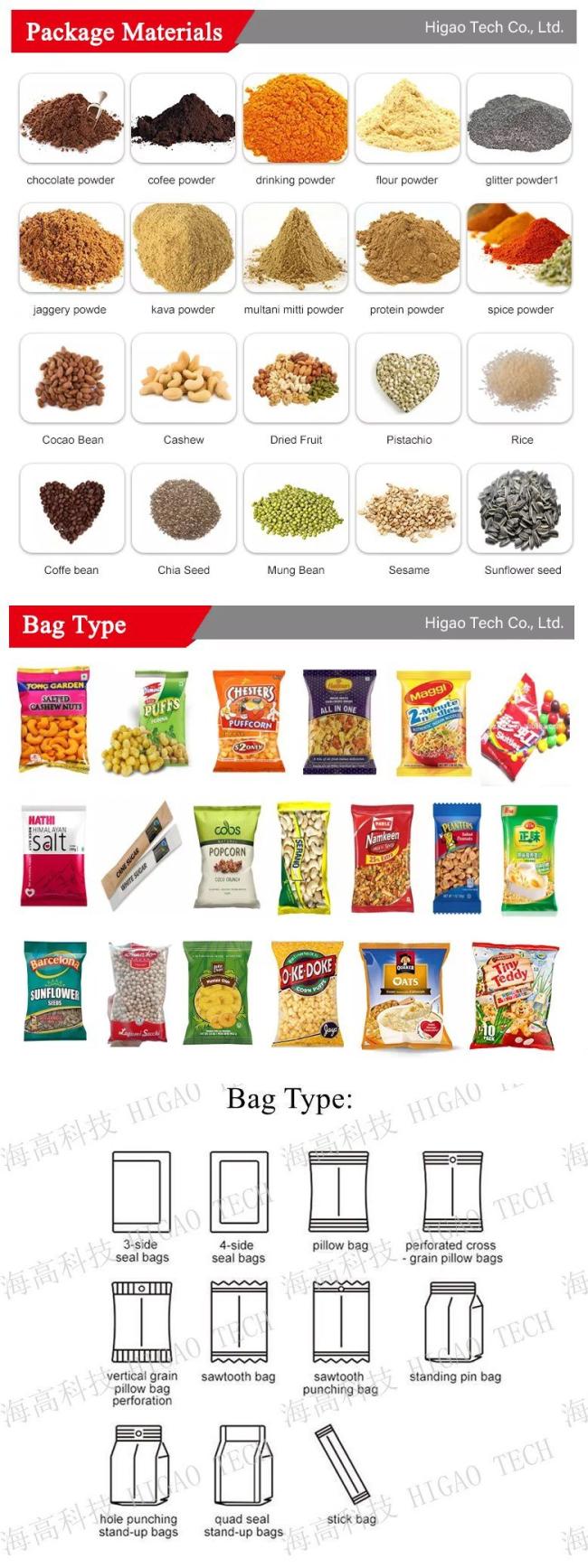 High Speed Auger Filler Automatic Flour Powder Vertical Form Fill Seal Packing Machine