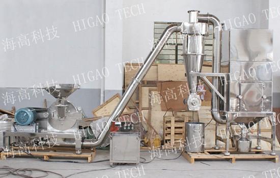 food pulverizer with cyclone separator and pulse dust collector