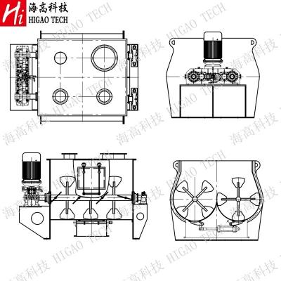 China 100L Non Gravity Dual Shaft Mixer Gemodificeerde Chemische Poeder Mengmachine Te koop