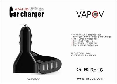 中国 昇進 9.6A 4 港 USB セリウムが付いている携帯電話そしてタブレットのためのスマートな車の充電器は承認しました 販売のため