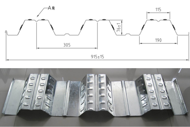 Metal decking drawing profile 