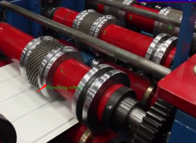 Soffit panel rolling machine