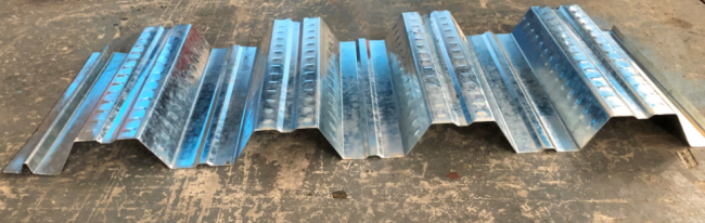Finished product of metal decking