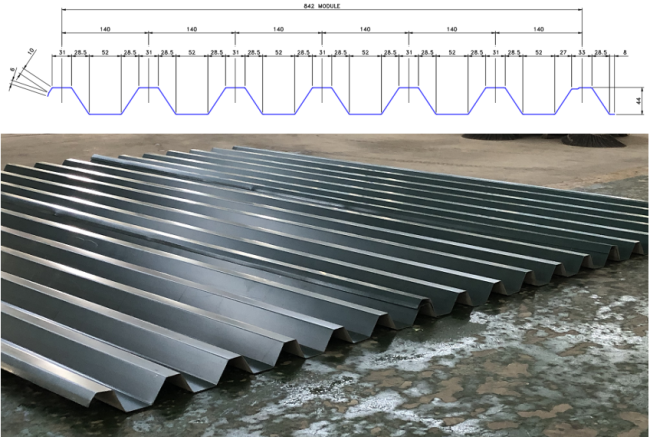 Steel panle profile drawing