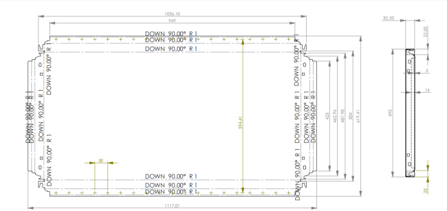 shelf panel drawing profile
