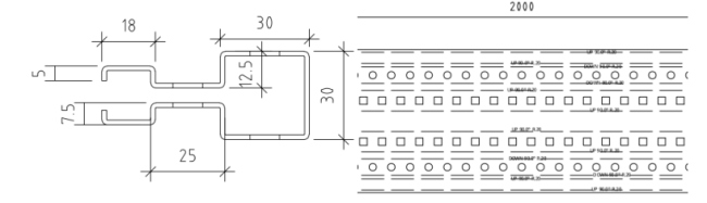 drawing profile of upright 