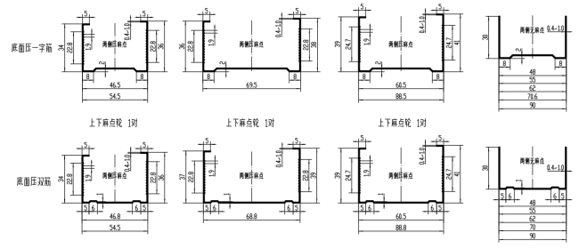 Stud and track profile reference drawings
