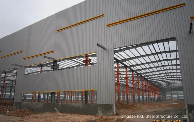 Prefabricated Portal Framed H Section Column Steel Structure with Earthquake Resistance
