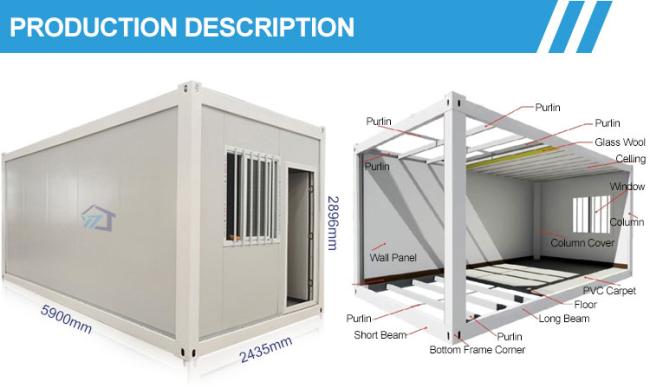 YONGZHU 20ft Detachable Room Prefab Tiny House Assembly Modular Box Container House for School Buildings