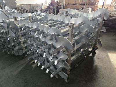 China Deep Foundation Solid Square Shaft Round Corner Helical Pile For Steel Tower Structure for sale