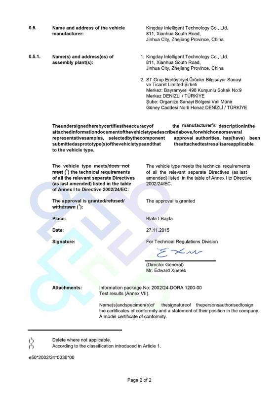 EEC - KINGDAY INTELLIGENT TECHNOLOGY CO., LTD