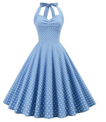 Cina Vestito adatto esile con stringhe dal corsetto del collo di Retro Polka-Dot Halter del produttore di abbigliamento di piccola quantità in vendita