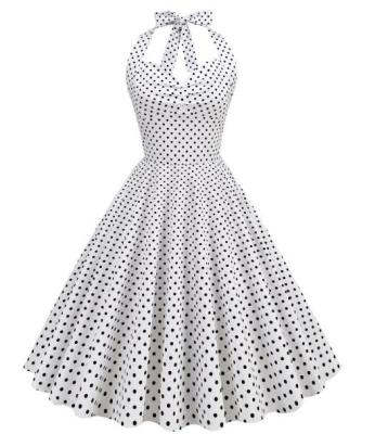 Cina Vestito adatto esile con stringhe dal corsetto del collo di Retro Polka-Dot Halter del produttore di abbigliamento di piccola quantità in vendita