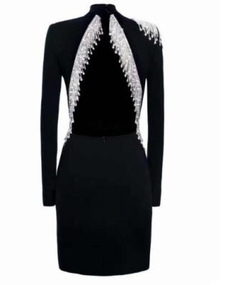 Cina La nappa di lusso dello zecchino della Cina della fabbrica su ordinazione dell'abbigliamento veste le donne fa festa signora sexy Glitter Dress del cristallo di rocca in vendita