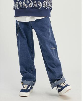 Cina Stile sciolto della via dei jeans degli uomini orlati ricci a foglie rampanti in vendita