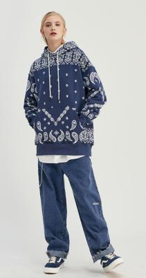 Cina Stile sciolto della via dei jeans degli uomini orlati ricci a foglie rampanti in vendita