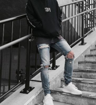 Cina La via del cotone dell'elastam ha strappato i pantaloni scarni più i jeans della carota del denim di dimensione in vendita