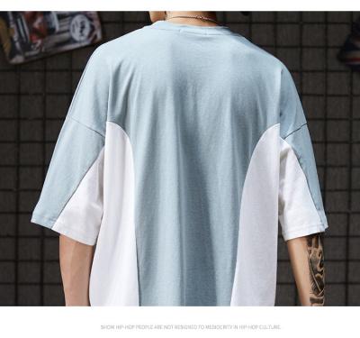 中国 綿の平野の人のためのXXLのHip HopのTシャツへの緩い低下の肩の特大ティーXS 販売のため
