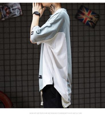 中国 綿の平野の人のためのXXLのHip HopのTシャツへの緩い低下の肩の特大ティーXS 販売のため