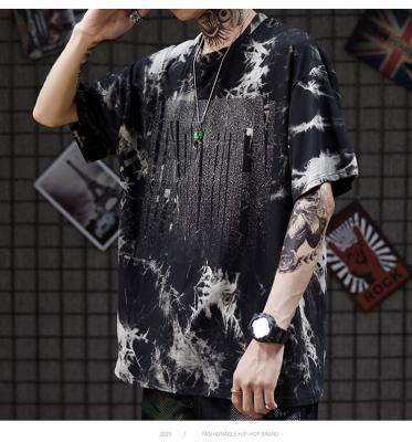 Cina T hip-hop del ′ S degli uomini della manica della maglietta di estate 120-250gsm breve della tintura surdimensionata unisex del legame in vendita