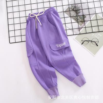 Cina Pantaloni 260G di colore solido delle ragazze del cordone di 110CM-170CM in vendita
