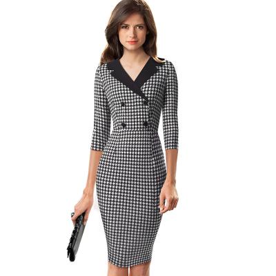Cina I vestiti casuali delle donne convenzionali di Bodycon lungamente collegano i produttori con un manicotto su ordinazione Cina dell'indumento del vestito dalla matita del MIDI in vendita