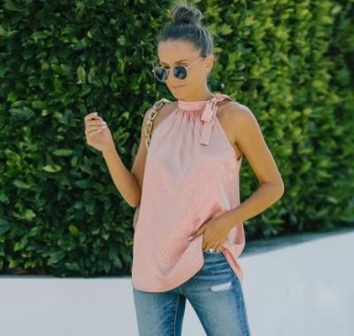 Cina Maglietta superiore del leopardo di modo di Moq di abbigliamento del produttore di Women ' della capezza senza maniche bassa di S in vendita