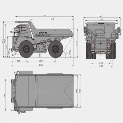 中国 SRT55D 鉱山ダンプ トラック 480kW 35m3 積載量 55t 販売のため