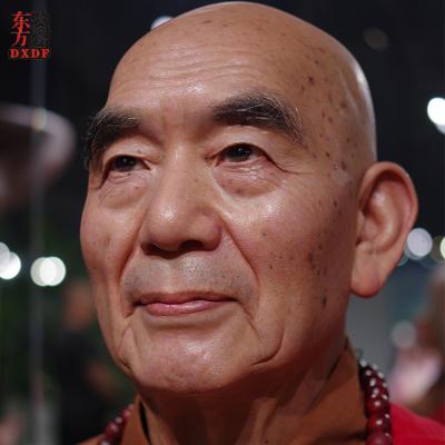 China Temple Buddhism Statue Realistic Life Size Silicone Wax Monk for sale