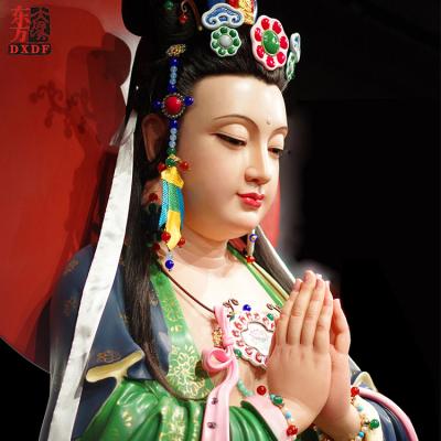 China Realistic Large Silicone Fiberglass Buddha Guanyin Statue for sale