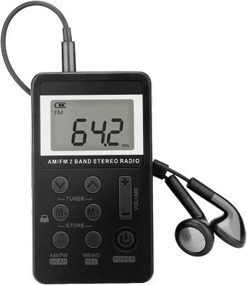 China Portable Digital AM FM USB Rechargeable Mini Radio With Earphone for sale