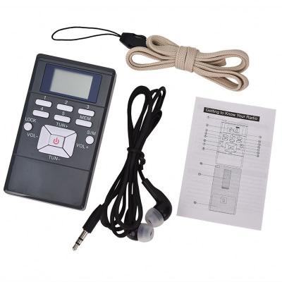 China Hot Sale Portable FM Mini Pocket Radio Plastic Material with Screen Display and Recording Feature Including AM Band Function for sale