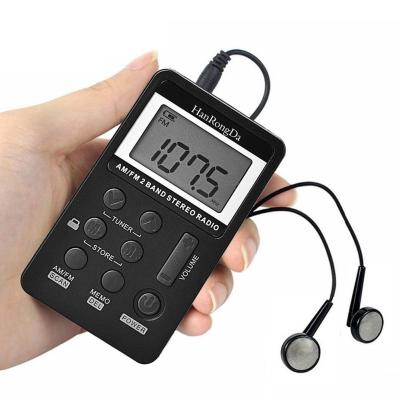 China High Quality Portable Mini Pocket Digital AM FM Stereo Radio Rechargeable with LCD Display Plastic Material Speaker for sale