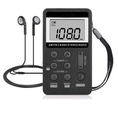 China High Quality Mini USB Recharge Stereo Radio Portable FM & AM with LCD Display Digital Screen and LED Flashlight for sale
