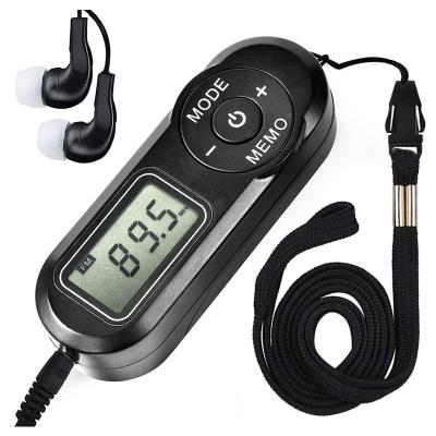 China Mini Portable Pocket Radio with Good Reception Alarm Clock and LCD Display FM Stereo Radio Plastic DC Power Supply for sale