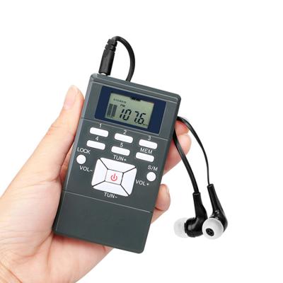 China Wireless Custom Fixed Frequency Small Pocket Fm Radio Fm Digital Receiver Meeting Use with Headphone for sale