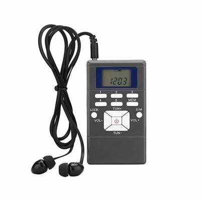 China Excellent Reception Pocket FM Transistor Radio Mini Portable Radio with Headphone for sale