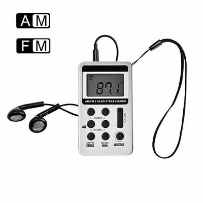 China Portable 2-Band AM FM Mini Radio Handheld Pocket Stereo Rechargeable USB Socket Display Screen Plastic Material for sale