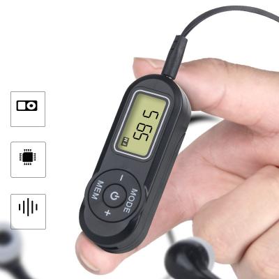 China Portable Mini FM Radio Digital Display FM Receiver Retro MP3 Player Style DSP With Headphones Lanyard for sale