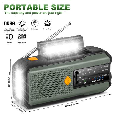 China Emergency Hand Crank Radio with Lamp LED Torch, AM/FM/SW Portable Weather Radio with Solar Battery 5000mAh USB Charging for sale