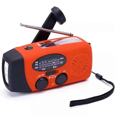 China Newest Portable Solar Panel Hand Crank Radio Dynamo Charger Emergency Weather Radio Flashlight 3 Band FM AM NOAA 2000mAh Battery for sale