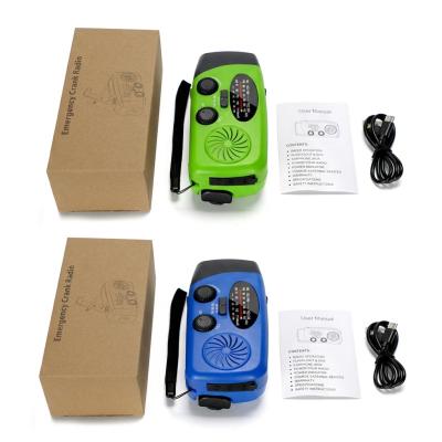 China abs plastic SOS alarm LED flashlight am fm wb noaa weather noodradio with solar power emergency hand-crank radio for outdoor for sale