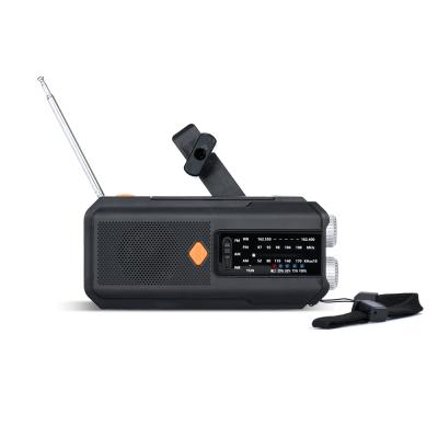 China Emergency-Radio 5000mAh Weather Radios Hand Crank Solar Charging Portable 3 Gear LED Flashlight AM/FM/NOAA Built-In Plastic for sale